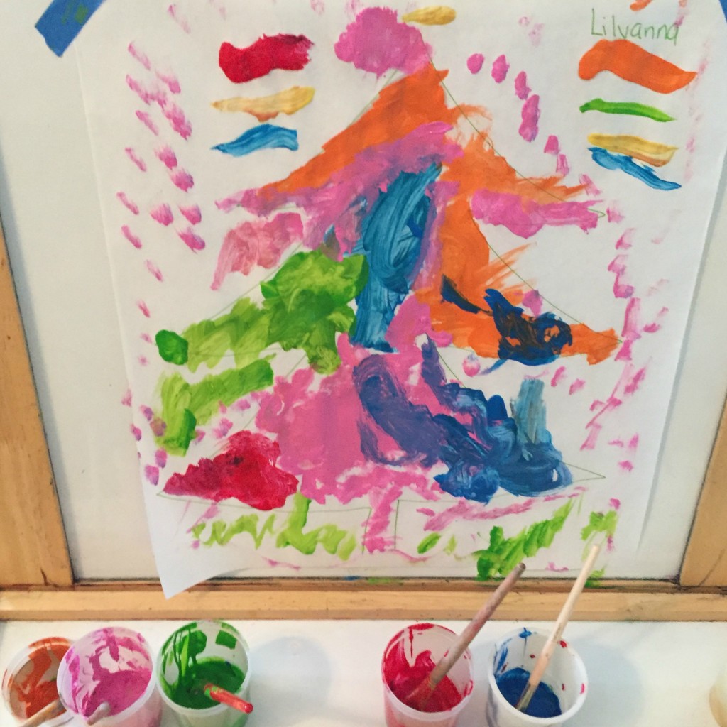 Easel Work - Christmas Tree - Ms. Stephanie's Preschool