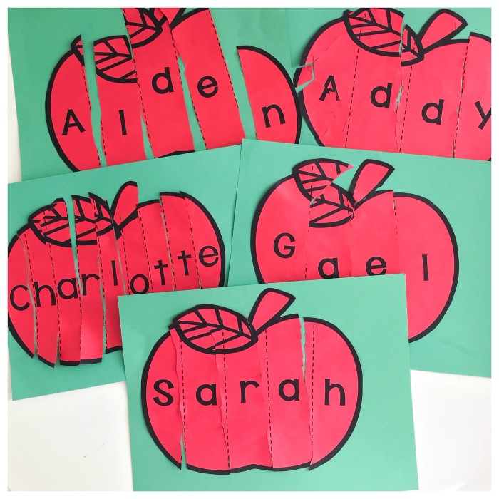 Apple Name Activity - Ms. Stephanie's Preschool
