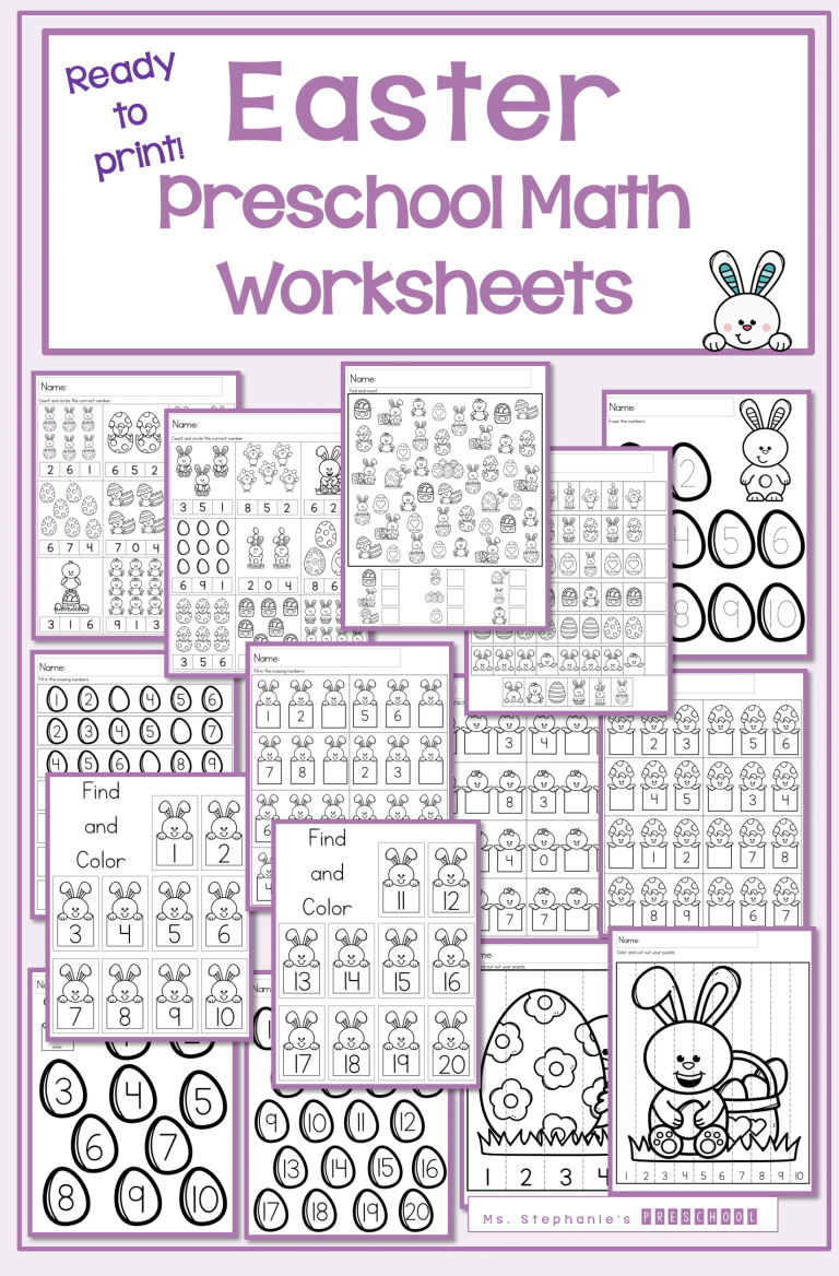 Easter Preschool Math Worksheets - Ms. Stephanie's Preschool