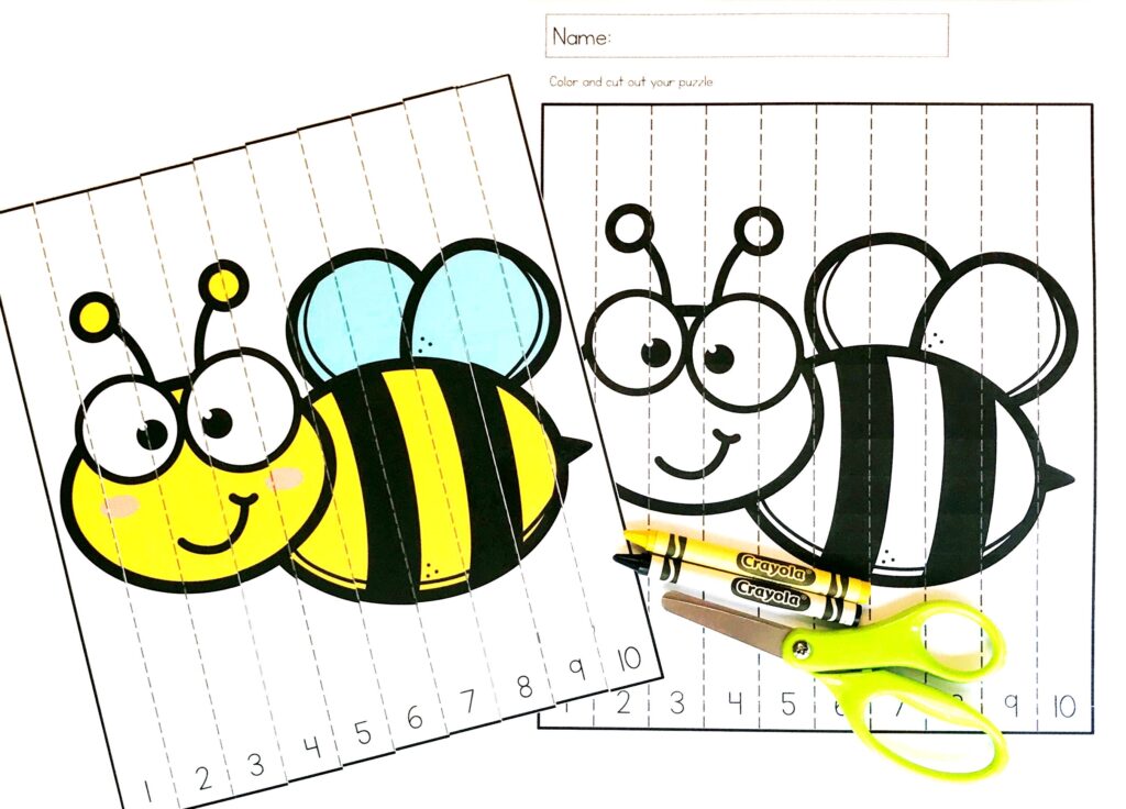 Bee Number Order Puzzle Insect Math Activity - Ms. Stephanie's Preschool