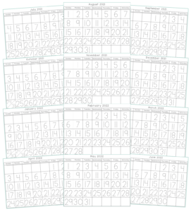 2021-2022 Monthly Calendar Tracing Pages - Ms. Stephanie's Preschool