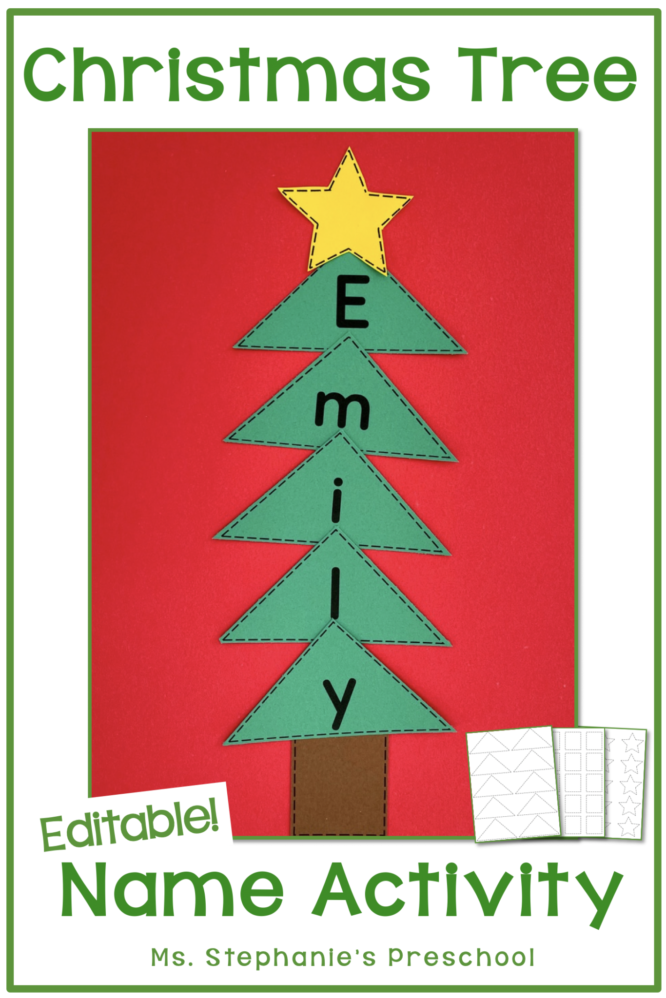 Christmas Tree Name Activity - Ms. Stephanie's Preschool