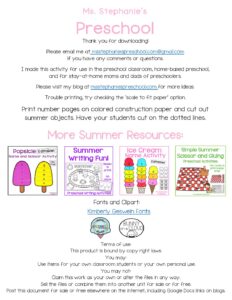 Summer Scissor Skills - Ms. Stephanie's Preschool