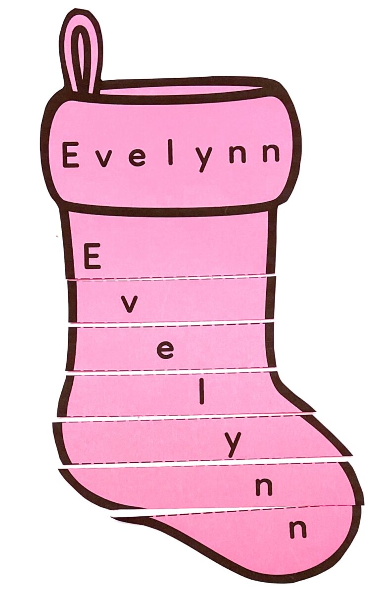 Christmas Stocking Name and Scissor Activity Craft - Ms. Stephanie's ...