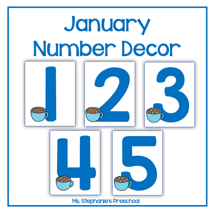 January Hot Chocolate Number Decor - Ms. Stephanie's Preschool