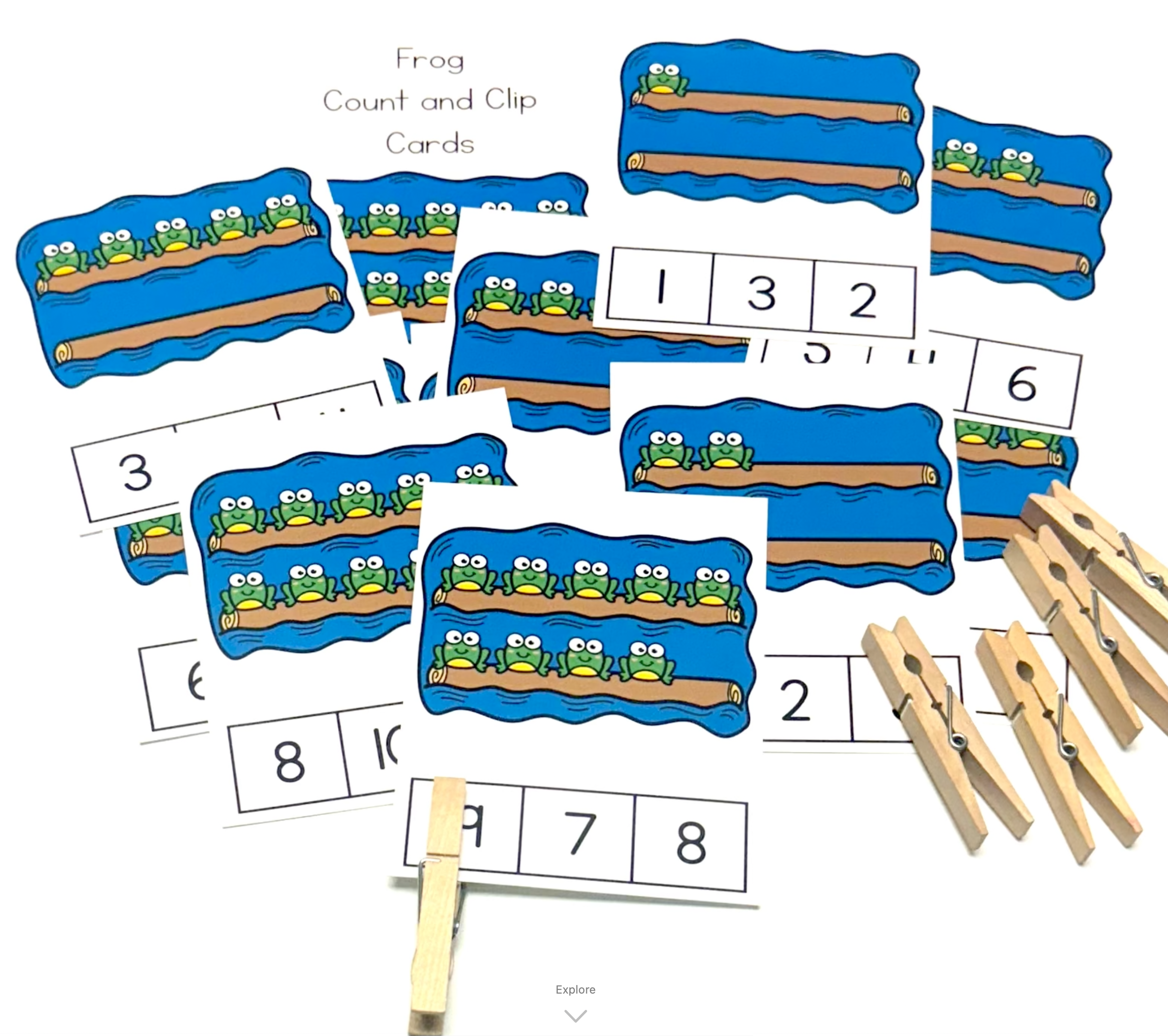 Frog Activities Count and Clip Math Cards - Ms. Stephanie's Preschool