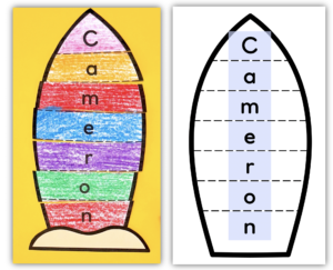 Summer Surfboard Name and Scissor Craft - Ms. Stephanie's Preschool