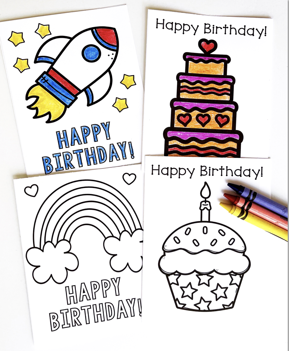 Birthday Preschool Coloring Cards - Ms. Stephanie's Preschool