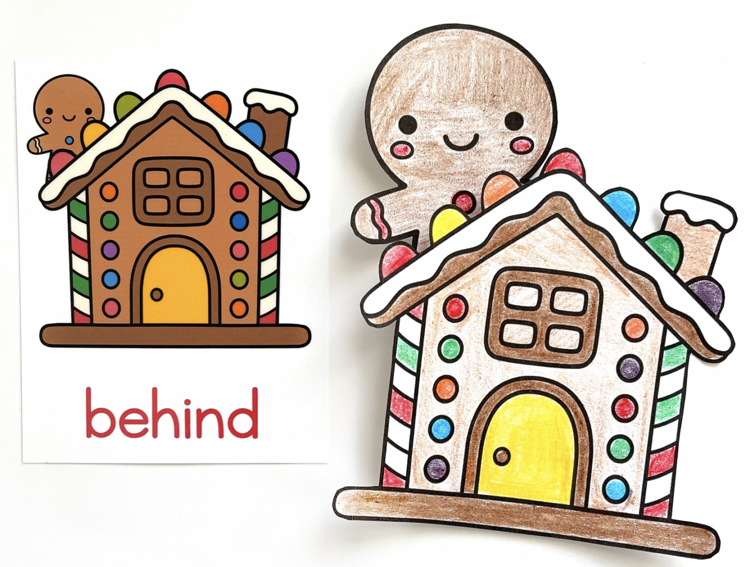 Gingerbread Boy and House Preposition Activity - Ms. Stephanie's Preschool