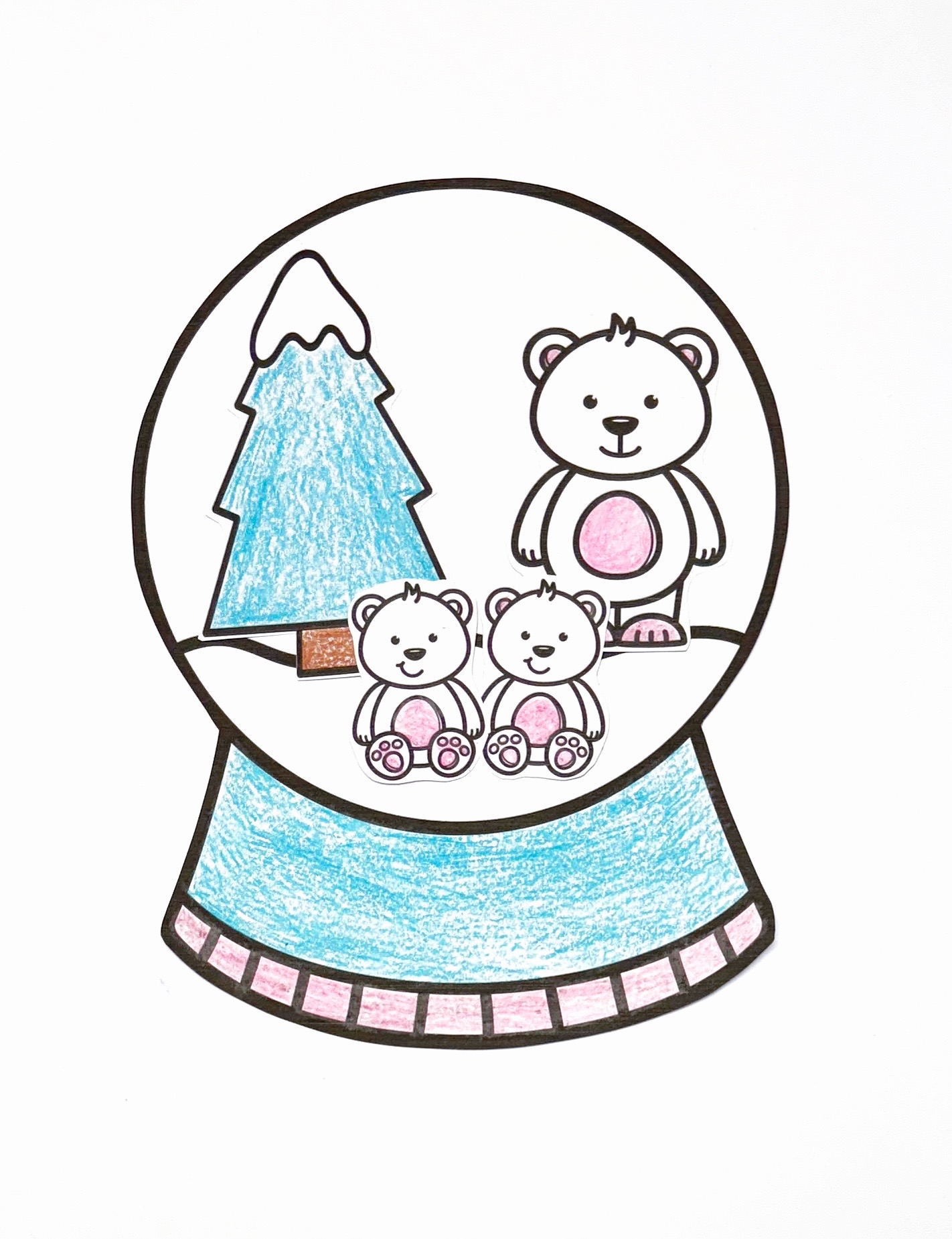 Winter Snow Globe Craft with polar bears - Ms. Stephanie's Preschool