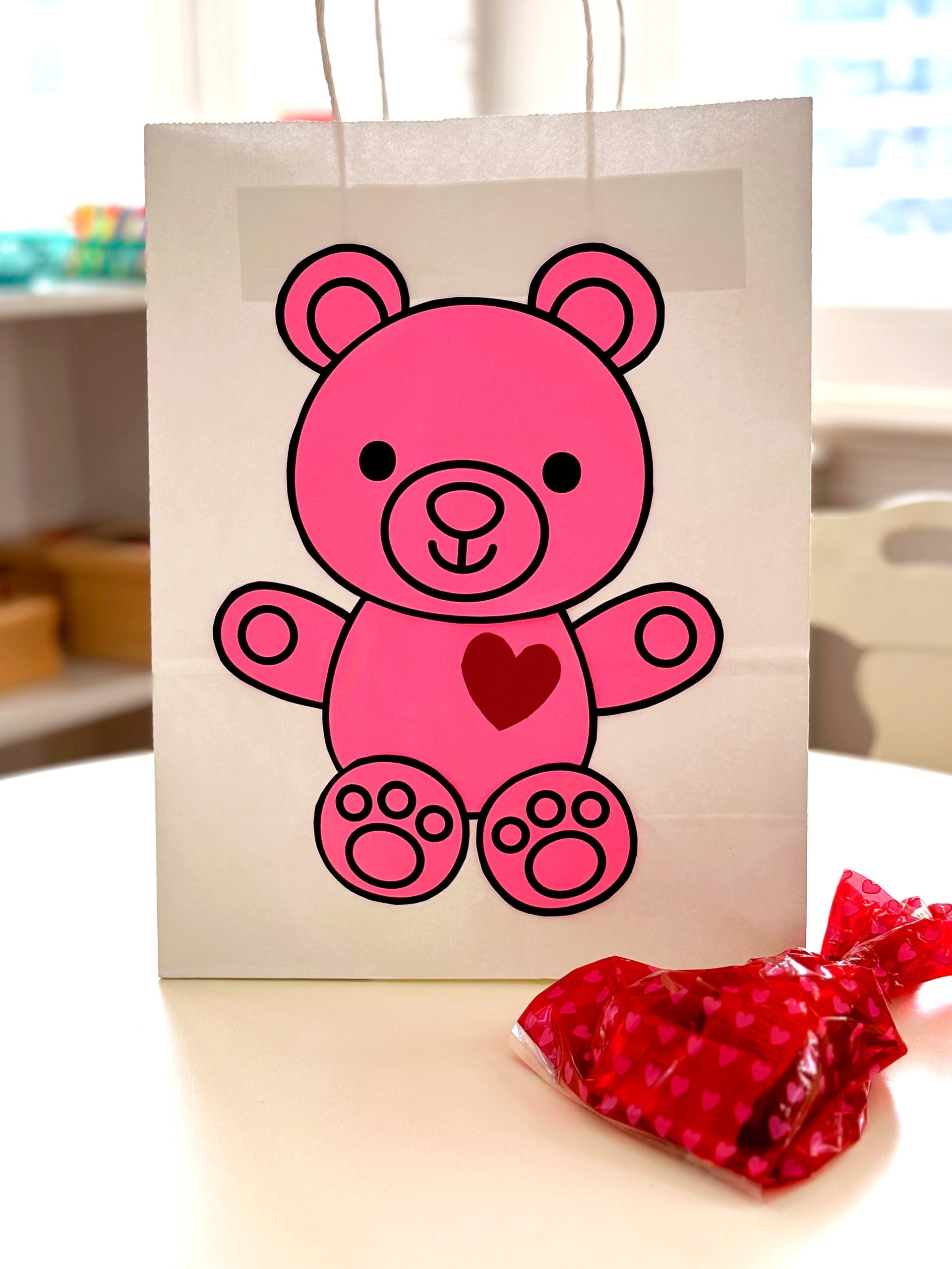 Teddy Bear Valentine's Day Bag Card Holder - Ms. Stephanie's Preschool