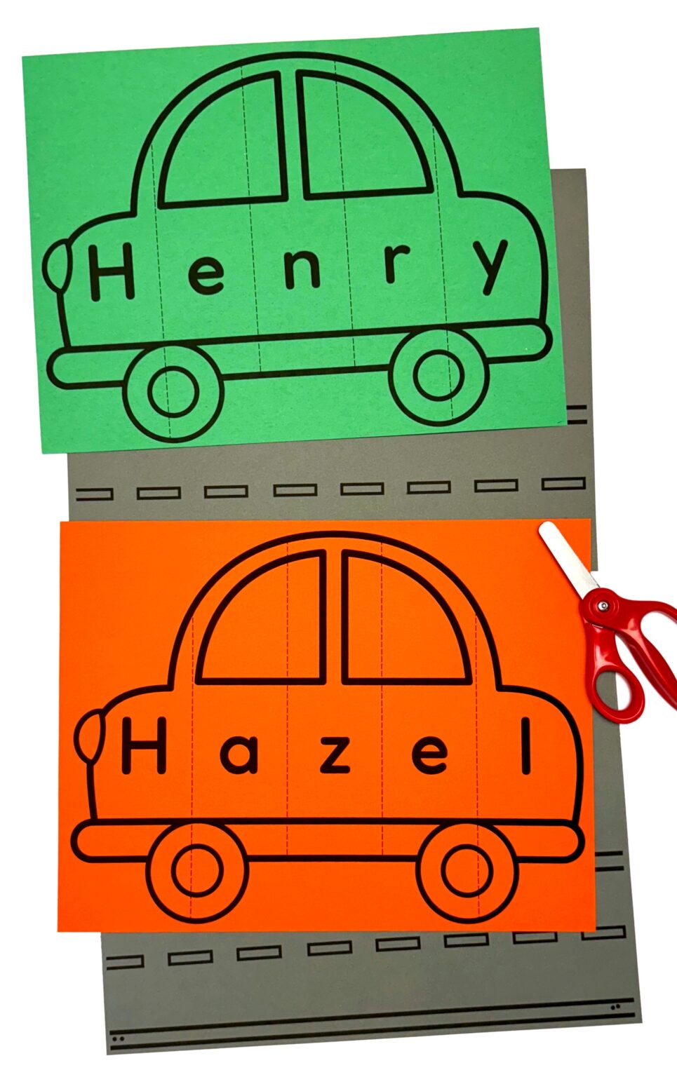 Car Name and Scissor Craft - Ms. Stephanie's Preschool