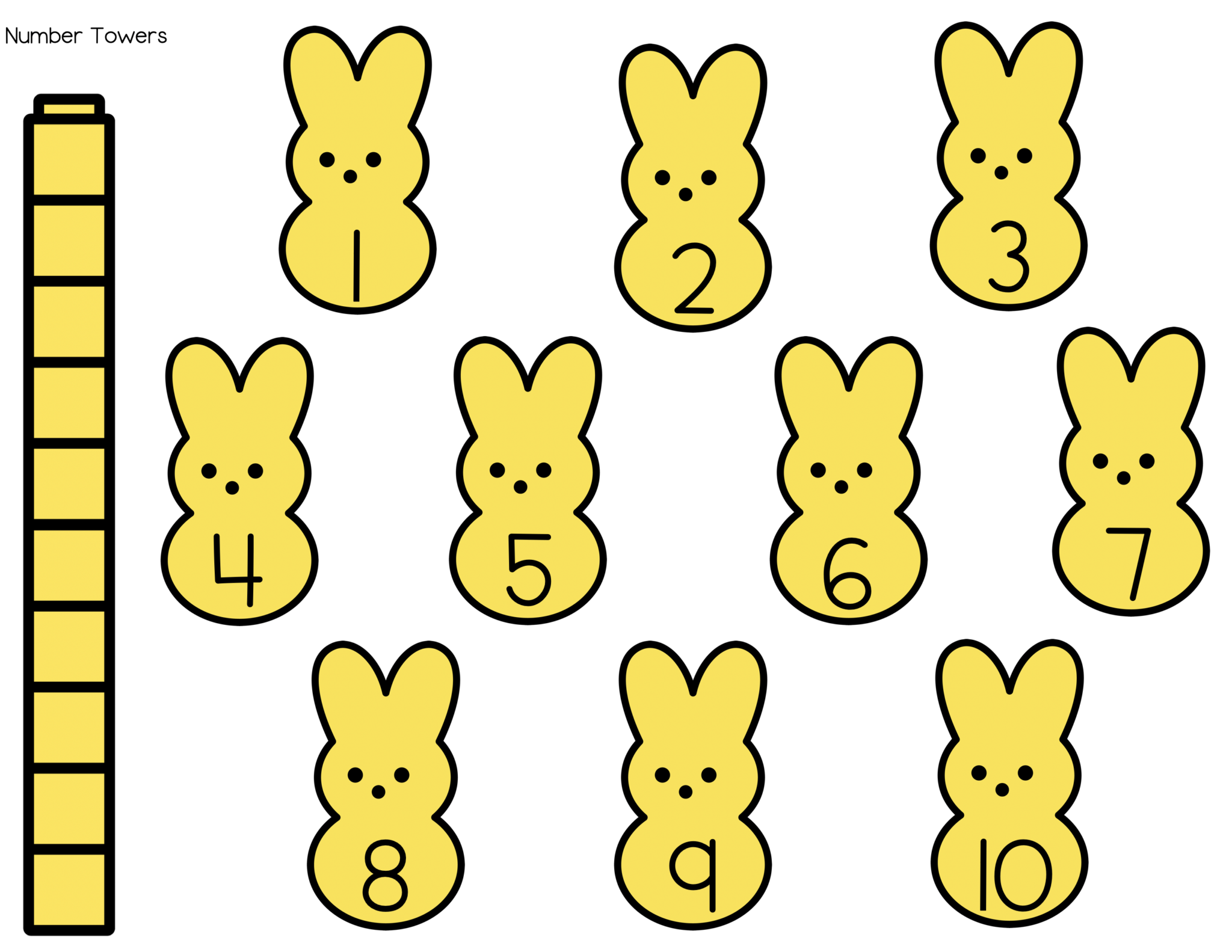 Easter Math Mat Towers - Ms. Stephanie's Preschool