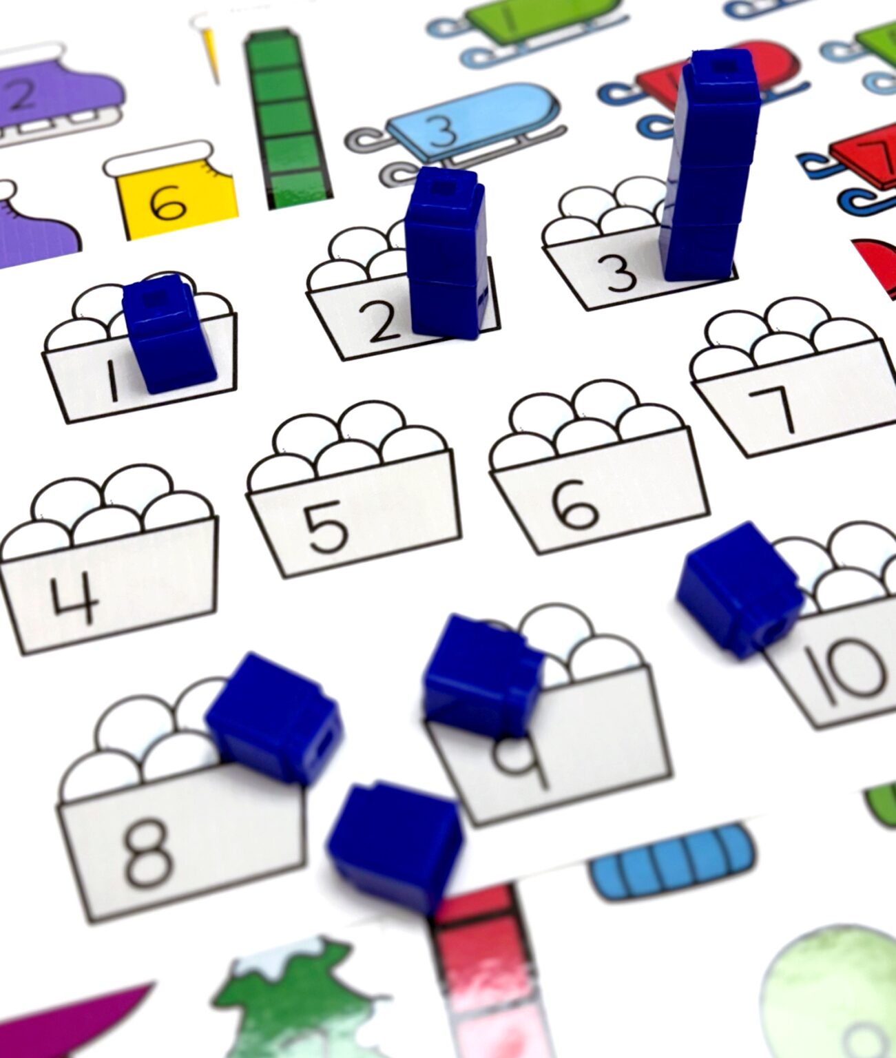 Winter Number Math Towers - Ms. Stephanie's Preschool