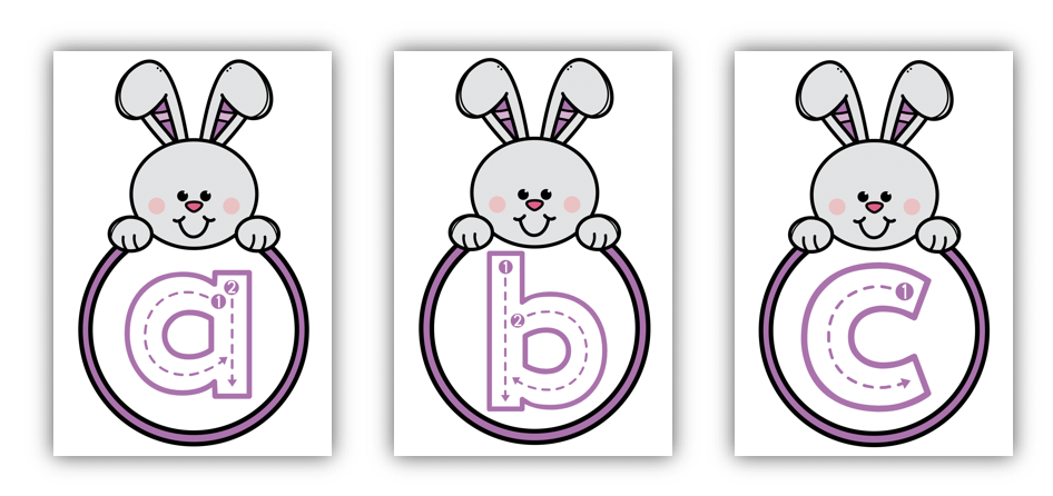 Easter Bunny Letter Formation Cards - Ms. Stephanie's Preschool