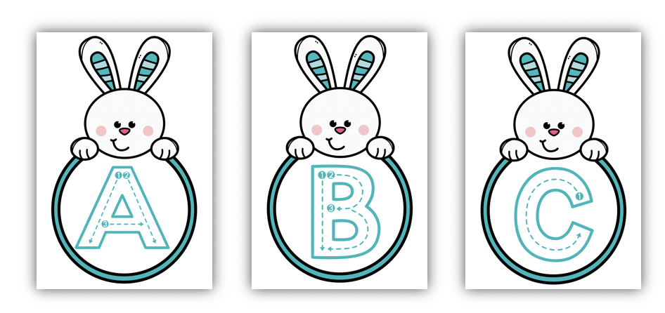 Easter Bunny Letter Formation Cards - Ms. Stephanie's Preschool