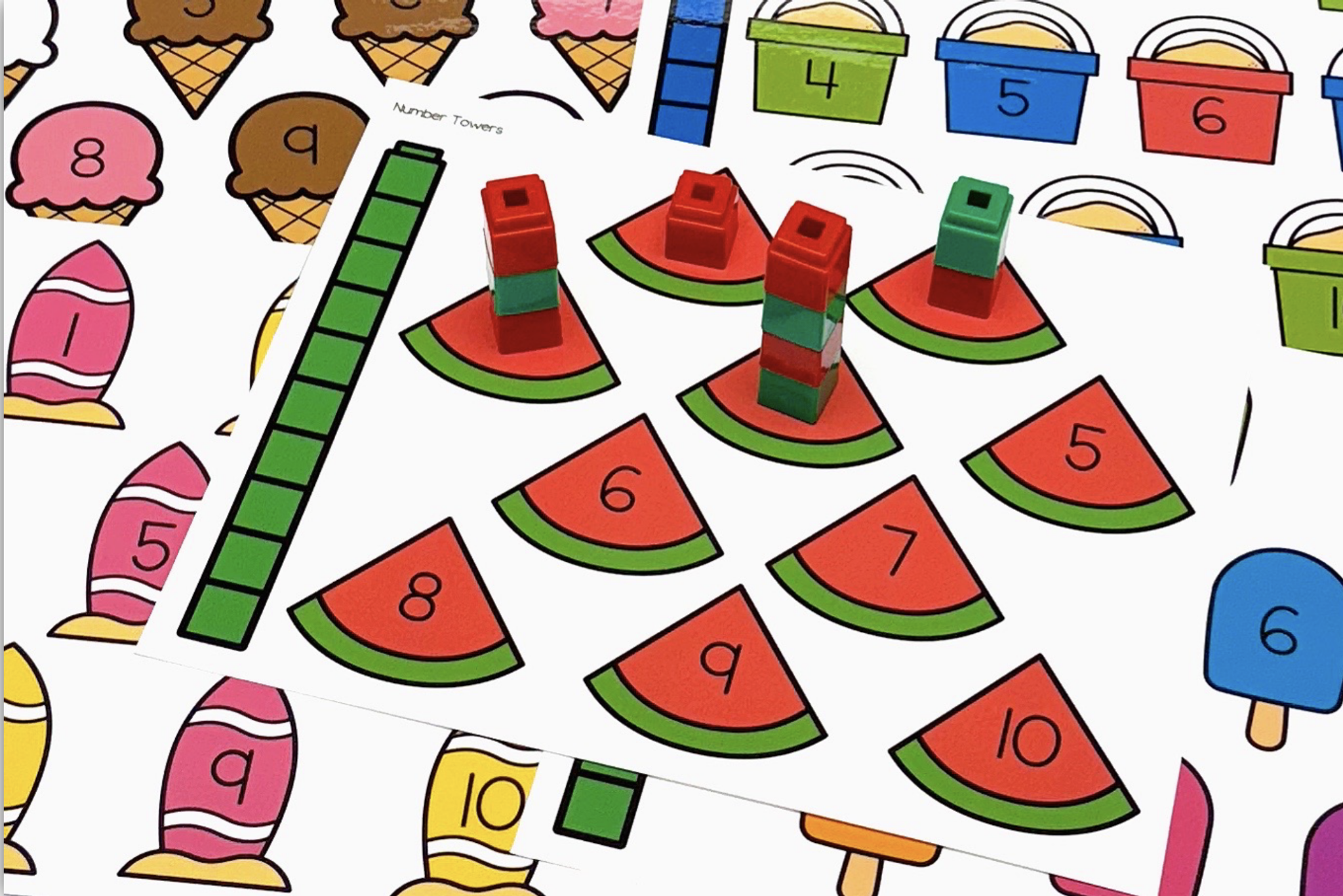 Summer Number Math Towers - Ms. Stephanie's Preschool