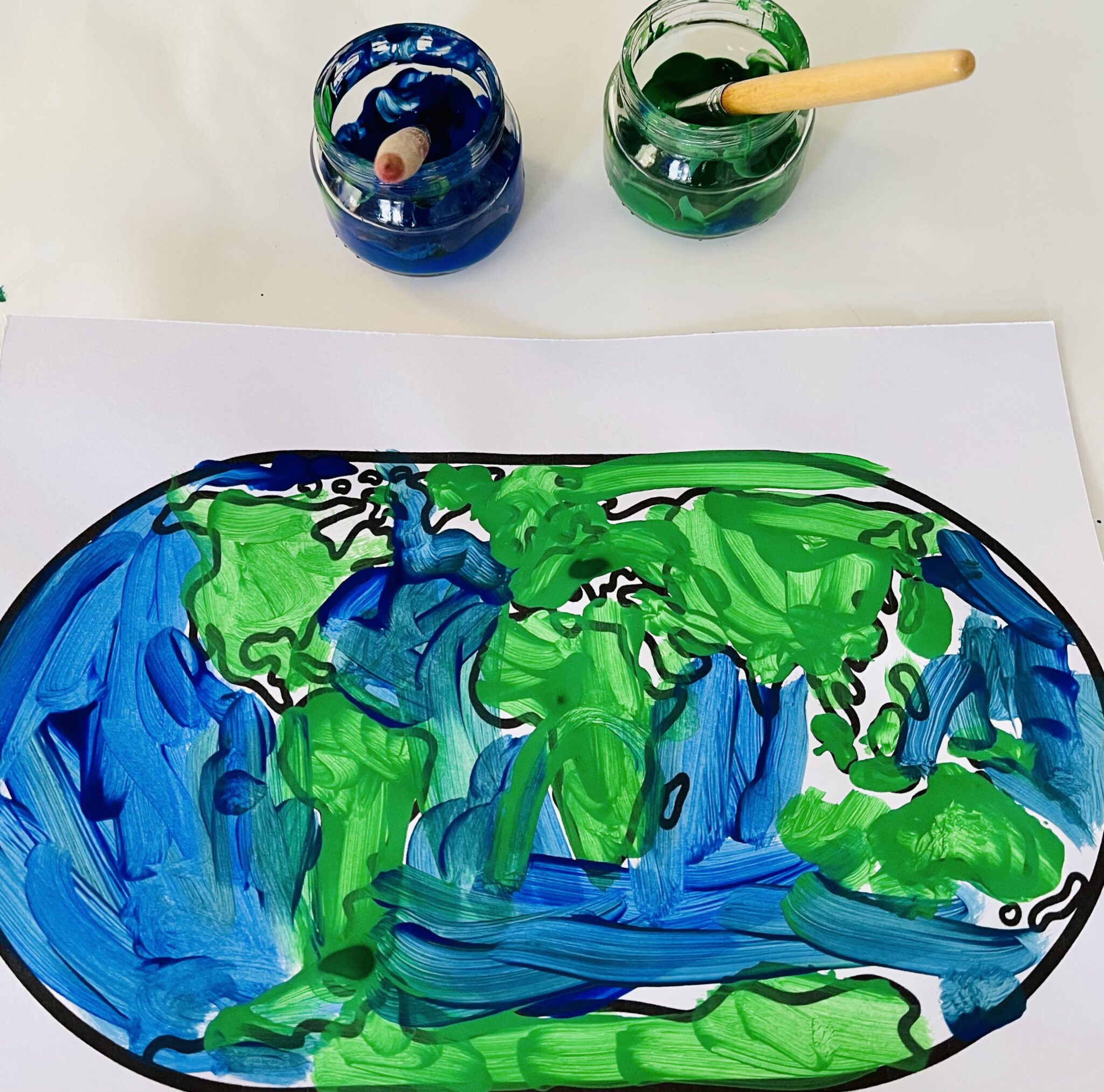 World Map Earth Day Painting - Ms. Stephanie's Preschool